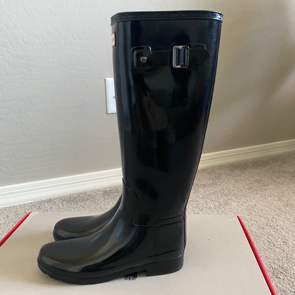 Hunter | Shoes | Hunter Boots Tall Glossy Black | Poshmark